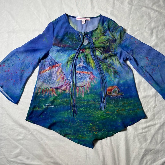 Leoma Lovegrove | Tops | Leoma Lovegrove Handkerchief Hem Art To Wear ...